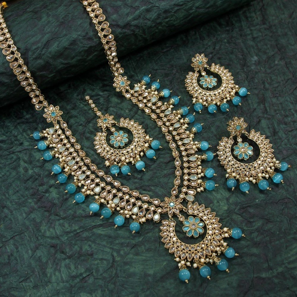 Polki Long Rani Haar Decorated With Reverse Ad Work