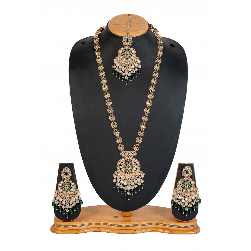 Traditional Worked Long Rani Haar Adorned With Real Polki Work