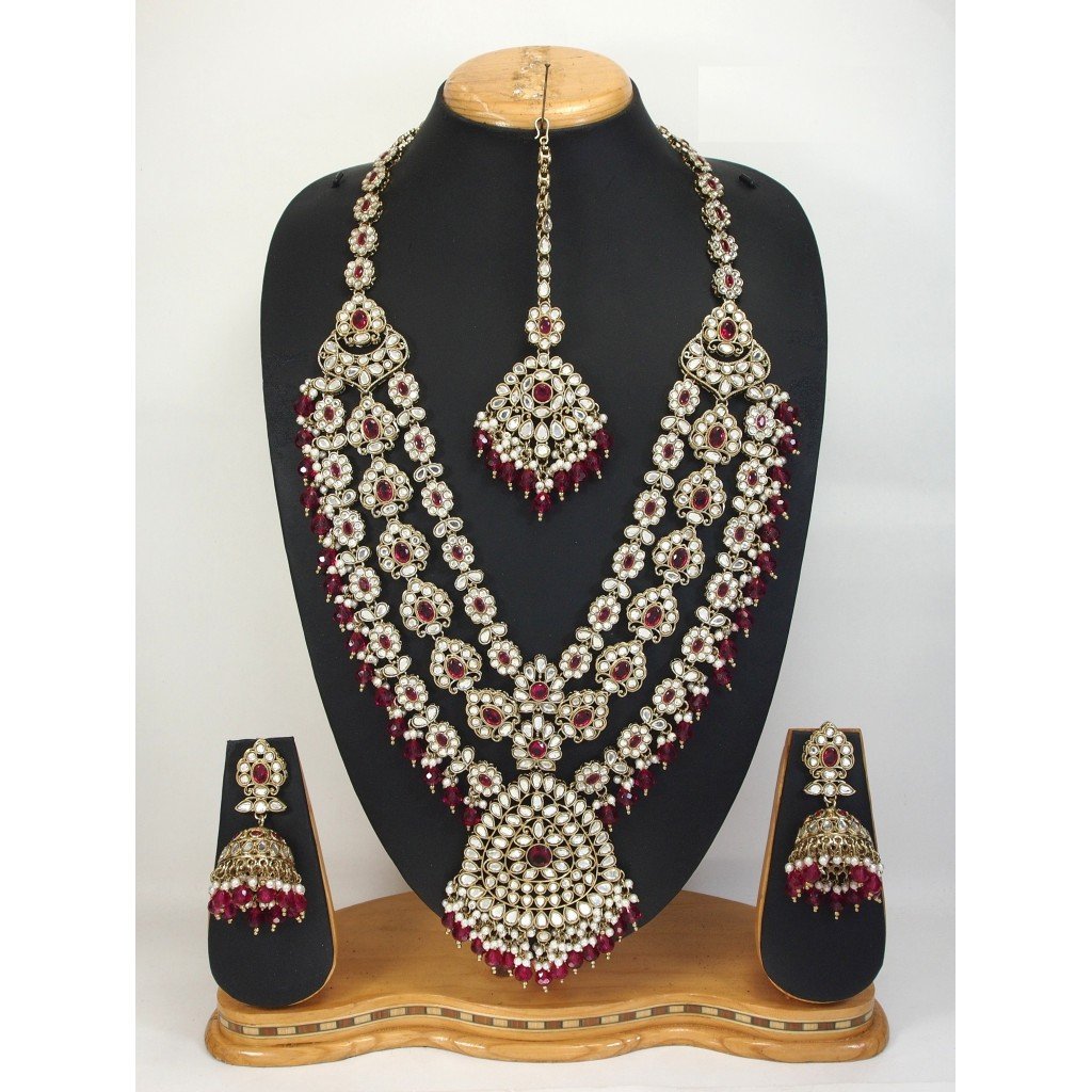 Ethnic Worked Long Rani Haar Adorned With Real Polki Work