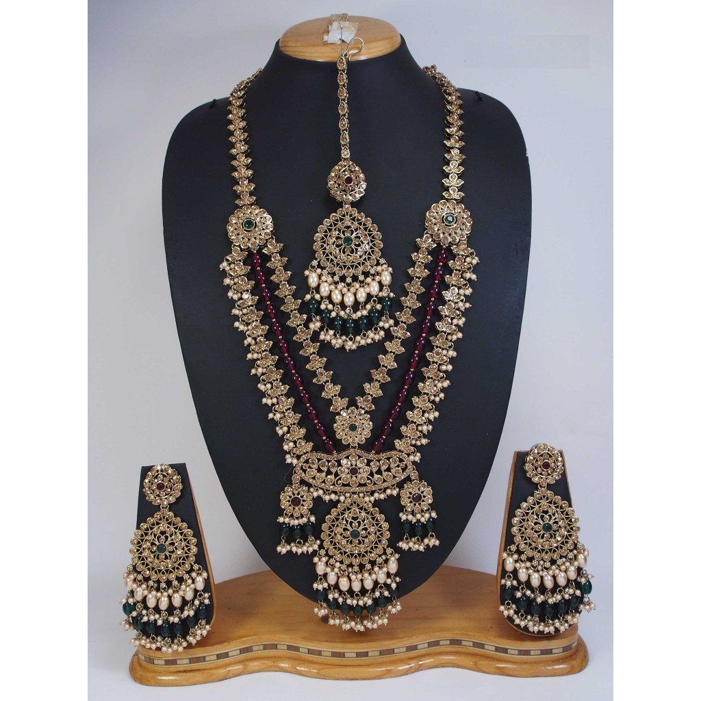 Traditional Worked Long Rani Haar Decorated With Australian Stone Work