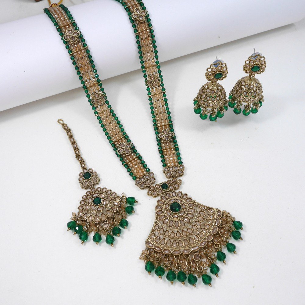 Ethnic Worked Long Rani Haar Embellished With Crystal Ad Work