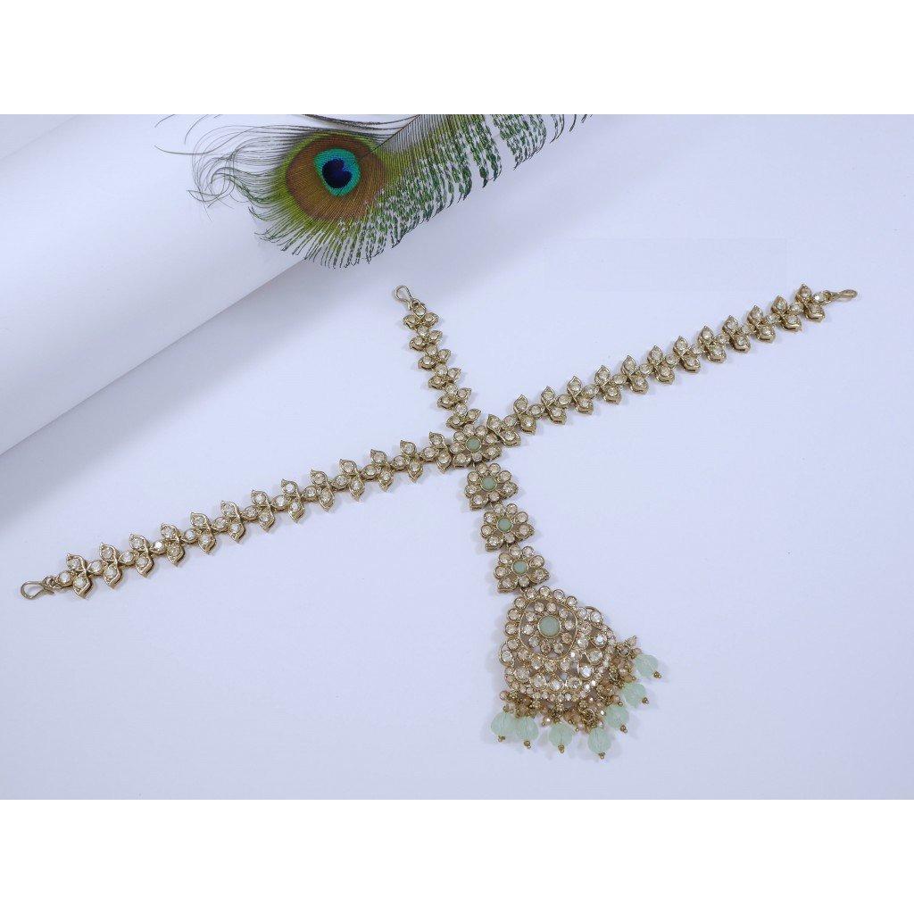 Ethnic Worked Polki Mathapati Embellished With Crystal Ad Work
